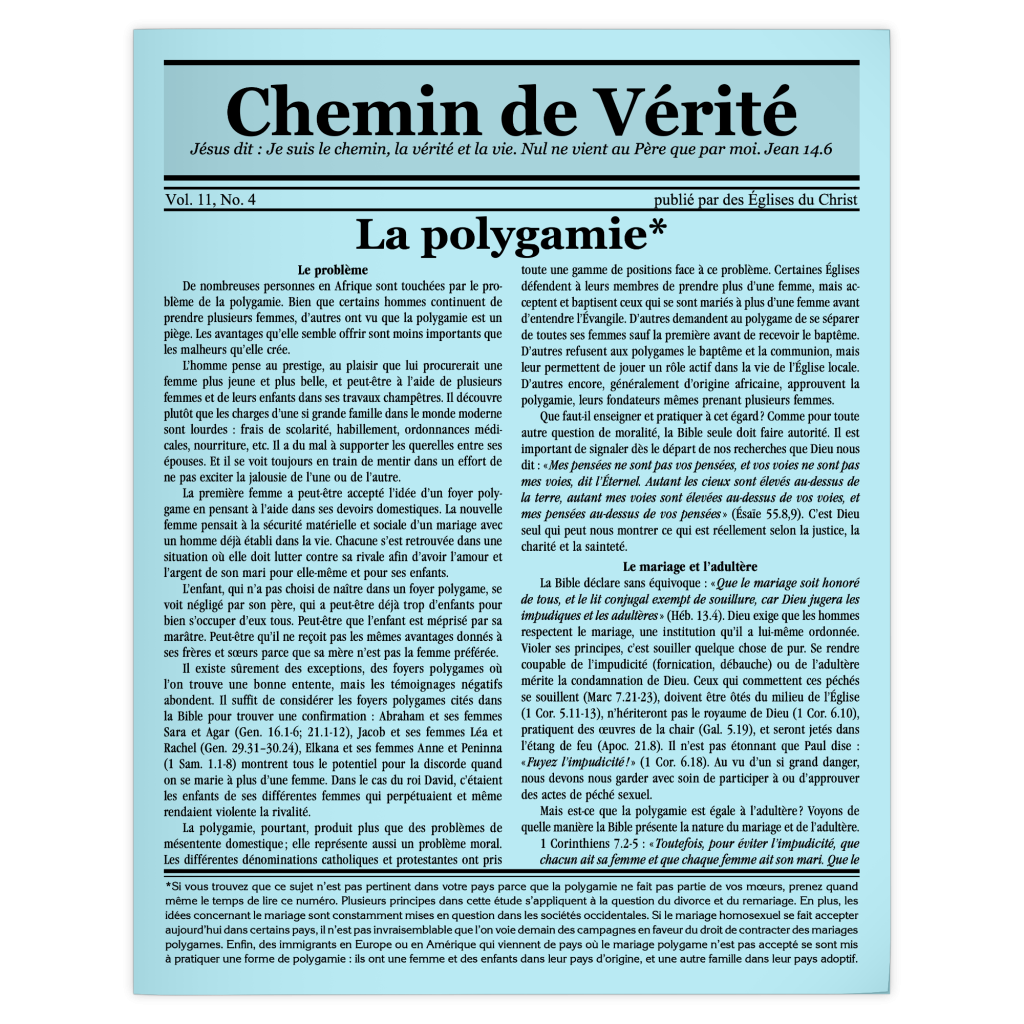 La polygamie – Éditions CEB