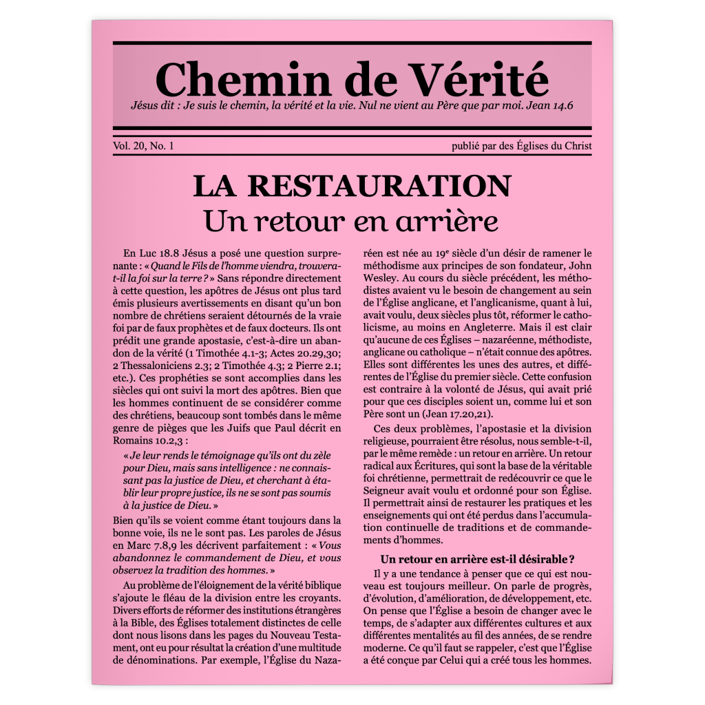 La restauration : Un retour en arrière – Éditions CEB